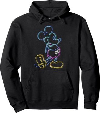 Disney Mickey & Friends Micky Neon Line Portr&auml;t Pullover Hoodie