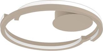 Eglo LED Deckenleuchte Mezzomonte, Deckenlampe Wohnzimmer dimmbar, Flur Lampe Decke, Schlafzimmerlampe aus Metall in Sandfarben, warmwei&szlig;-kaltwei&szlig;, &Oslash; 48 cm