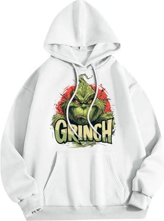 Generic Le Grinch Sweat A Capuche Femme 2025 Noël Noel De Femmes Pull Pilou Vetement Chaud Hiver The Pulls Sweet Polaire Sweatshirts Pyjama Adulte Deguisement
