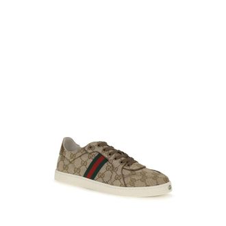 Gucci Womens Beige Polyester Athletic Sneakers