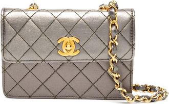 Chanel 1989-1991s micro Mini Flag Tasche - Metallic