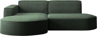 KAISER Ecksofa Designer modena studio stoff Dicker cord Poso Dunkelgrün Links