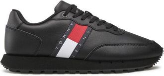 Tommy Jeans Sneakers Leather Runner Ess EM0EM00898 Schwarz