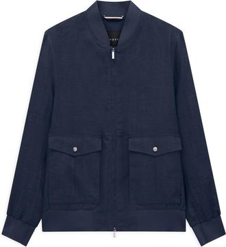 Bugatti Sommerliches Leinen-Blouson mit Zip in