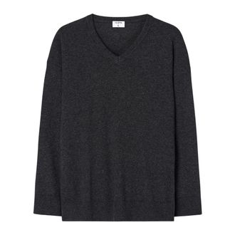 Filippa K Pullover mit V-Ausschnitt aus weicher Wolle - - Knitwear - Damen - Grau - S