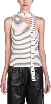 Alysi Femme, Tops, Multicolore, Taille: 42 FR Asymmetric Striped Top
