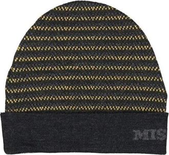 Missoni Homme, Accessoires, Gris, Taille: ONE Size Bonnet en laine avec motif en tricot c&ocirc;tel&eacute;