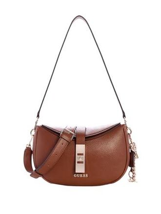 Guess Femme Brooke Shoulder Bag Sac &agrave; bandouli&egrave;re, Cognac, Taille Unique