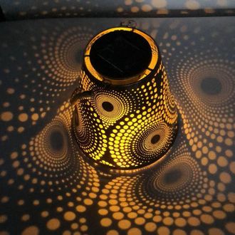 OSALADI Solarleuchte Für Hängelaterne Aus Eisen Solar Powered Lampe Außenleuchte Mit Hohllichtanhänger Energiesparend Für Garten Und Terrasse