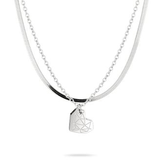 Liebeskind BERLIN Halsketten-Set - Zwei elegante Halsketten aus poliertem Edelstahl - Silber - Rolokette verstellbar bis 45 cm - wasserfest & hautfreundlich