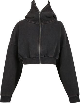 Entire studios Entire Studios, Femme, Sweatshirts et sweats &agrave; capuche, Noir, Taille: 42 FR Sweat &agrave; Capuche Court Enti&egrave;rement Zipp&eacute;