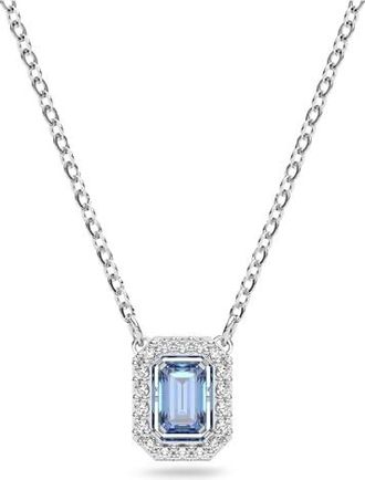 Swarovski Collier Millenia, Taille octogonale, Bleu, Métal rhodié