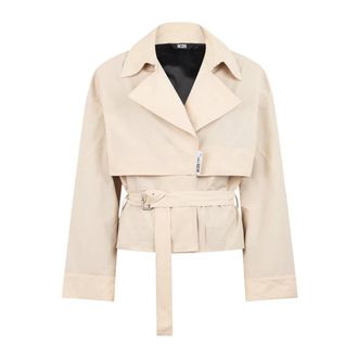 GCDS Nylon G&uuml;rtel Kurzer Trenchcoat - - Coats - Damen - Beige - XL