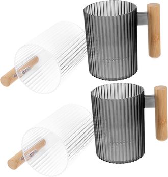 Angoily 4 Stück Zahnputzbecher aus Kunststoff Großer Fassungsvermögen Wiederverwendbar Tragbar Mundspülbecher für Badezimmer Leicht für Reisen und Camping Mod