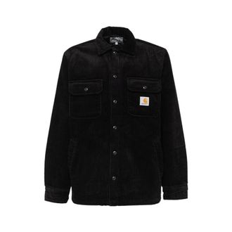 Carhartt Work in Progress Homme, Vestes, Noir, Taille: XL Veste Textur&eacute;e C&ocirc;tel&eacute;e en Coton