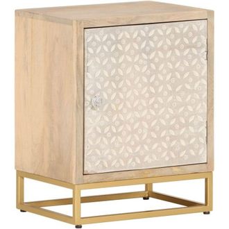 vidaXL Nachttisch 40x30x50 cm Massivholz Mango und Eisen Vidaxl