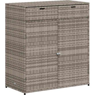 vidaXL vidaXL Gartenlagerungsschrank grau 105x55x113cm aus geflochtener Kunststoffrattan