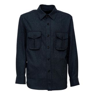 Caruso Overshirt Tessuto - - Shirts - Herren - Blau - M