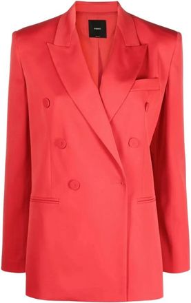 Pinko Pinko, Femme, Vestes, Rouge, Taille: 40 FR Blazer en satin