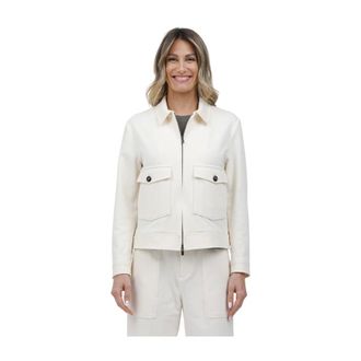 Circolo 1901 Femme, Vestes, Blanc, Taille: 38 FR Veste blouson en polaire
