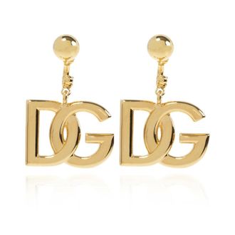 Dolce & Gabbana Femme, Accessoires, Jaune, Taille: ONE Size Logo Earrings