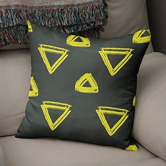 Bonamaison Le Jardin du Lin Kissen Zierkissenbezug Kissenbezug, Neongelb & Rauch Dekoration, Weich Bequem, Für Zuhause Autos Büro Sofa Wohnzimmer Couch Schlafzim