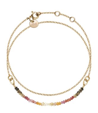 Atelier Paulin Bracelet Double Tour Fauve Saphir Nude Gold Filled