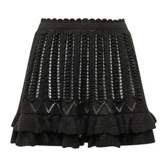 Isabel Marant Nelle Frilly Strickrock - - Skirts - Damen - Schwarzk - S