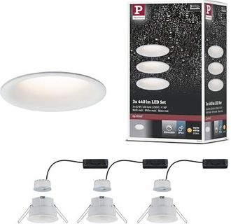 Paulmann 93415 Einbauleuchte LED Cymbal 3x6,8W Wei&szlig; matt blendfrei dimmbar