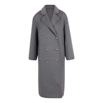 Loulou Studio Femme, Manteaux, Gris, Taille: 38 FR Manteau crois&eacute; Borneo