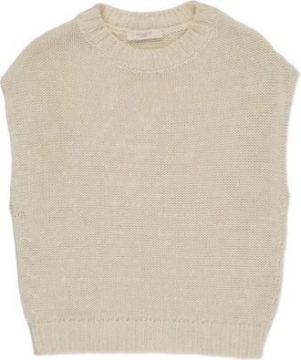 Zanone Femme, Pulls, Beige, Taille: 40 FR Top en coton coupe droite