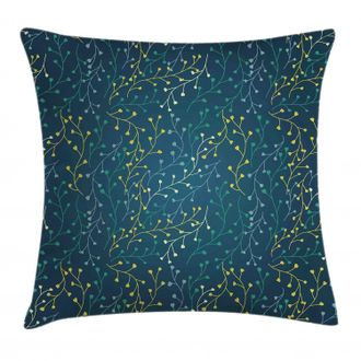 Generic Sofakissenbez&uuml;ge Bl&auml;tter, Herzf&ouml;rmige Kleine Knospen, Bl&uuml;hende Zweige, Lockig, Vom Fr&uuml;hling Inspiriert Kissenh&uuml;lle Pillow Cases Fashion Sofakissenh&uuml;ll