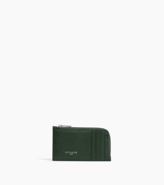 Le Tanneur Porte cartes large zipp&eacute; Lucien en cuir grain&eacute;