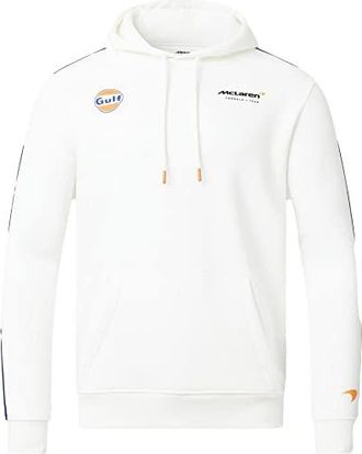 McLaren Sweat à capuche officiel de léquipe de Formule 1 - Édition spéciale Gulf Overhead - Blanc Neige - Adulte - TM3413 (L)