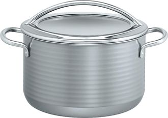 Silit Vision Kochtopf gro&szlig; 24cm, Metalldeckel, Fleischtopf Induktion 6,4l, Silargan Funktionskeramik, grau