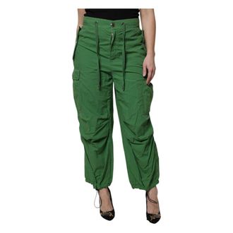 Dolce & Gabbana High Waist Cargo Hose - - Trousers - Damen - Gr&uuml;n - S