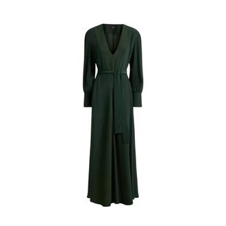 Kiton Elegantes Langes Seidenkleid - - Dresses - Damen - Gr&uuml;n - S