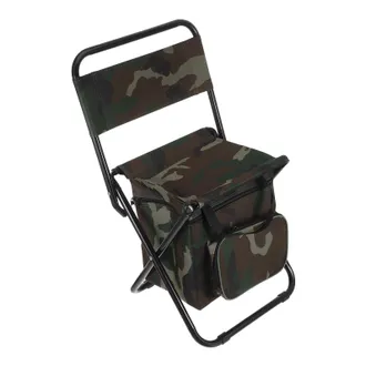 SOLUSTRE Faltbarer Campingstuhl mit R&uuml;ckenlehne und K&uuml;hlfach Leichter Stabiler Outdoor-hocker f&uuml;r Angeln Wandern Picknick Ergonomisch Gepolstert Atmungsaktiv T