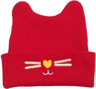Generic Bonnet Femme Hiver Bonnet Femme Chapeau Femme Hiver Confortable Classique - Chat Slouchy Ray&eacute; Polaire, Ultra-Doux Et Chaud, Id&eacute;al pour Adolescente Ou 