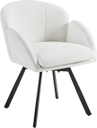Yaheetech Yaheetech Fauteuil Salon en Velours, Design Fleur, Chaise Coiffeuse Pivotante, Fauteuil Chambre Confortable avec Coussin Amovible pour Chambre Bureau