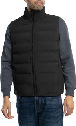 Solid SDMilas Herren Weste Steppweste Outdoor-Weste mit Stehkragen Kinnschutz Reißverschlusstaschen Regular fit, Größe:XL, Farbe:True Black (194008)