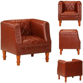 vidaXL Vidaxl - Sessel Braun Echtes Ziegenleder - Ledersessel - Vintage Stil - Braun - Sessel - Lounge Chair