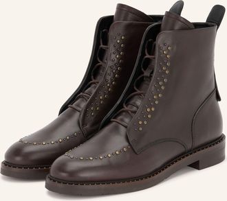 Pertini Schn&uuml;rboots Mit Nieten braun