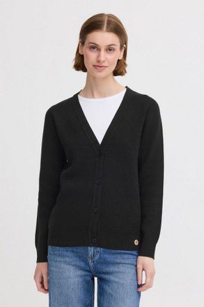 Oxmo Strickjacke OXFiana Modischer Feinstrick-Cardigan mit V-Ausschnitt