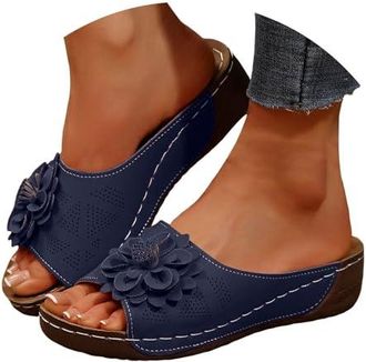 Generic Sandales orthop&eacute;diques habill&eacute;es &agrave; enfiler pour femme - L&eacute;g&egrave;res et &eacute;paisses - Confortable - Soutien de la vo&ucirc;te plantaire - Semelle compens&eacute;e - Bout o