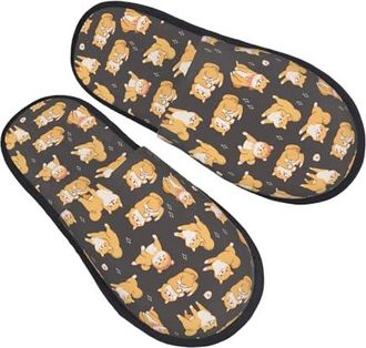 Generic Chiens Shiba Inu Kawaii Homme Femme Chaussures De Maison Antid&eacute;rapantes Pantoufles Respirantes Chaussons Pour Maison Hiver Int&eacute;rieur L