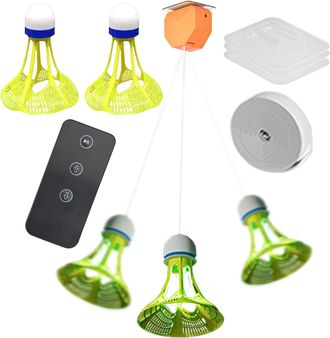 Generic Badminton-Rebound-Trainer, gl&auml;nzender Badminton-Trainer, Rebound-Trainer mit Akku f&uuml;r einen beleuchteten Spieler, 3-teiliges Badminton-Hilfe-Set f&uuml;r T