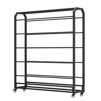 Generic Snackregal,8,10 oder 20 Stangen Stoffrollen-Aufbewahrungsregal mit Rollen,gro&szlig;er gewerblicher H&auml;ngeorganizer f&uuml;r Tischdecken/Textilmuster,Bandspulen-P