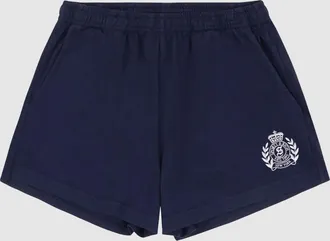 Sporty & Rich Short Ny Crest Embroidered Disco Dark Navy