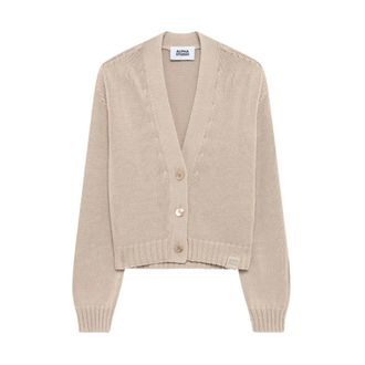 Alpha Studio V-Ausschnitt Cardigan mit Kn&ouml;pfen - - Knitwear - Damen - Beige - S